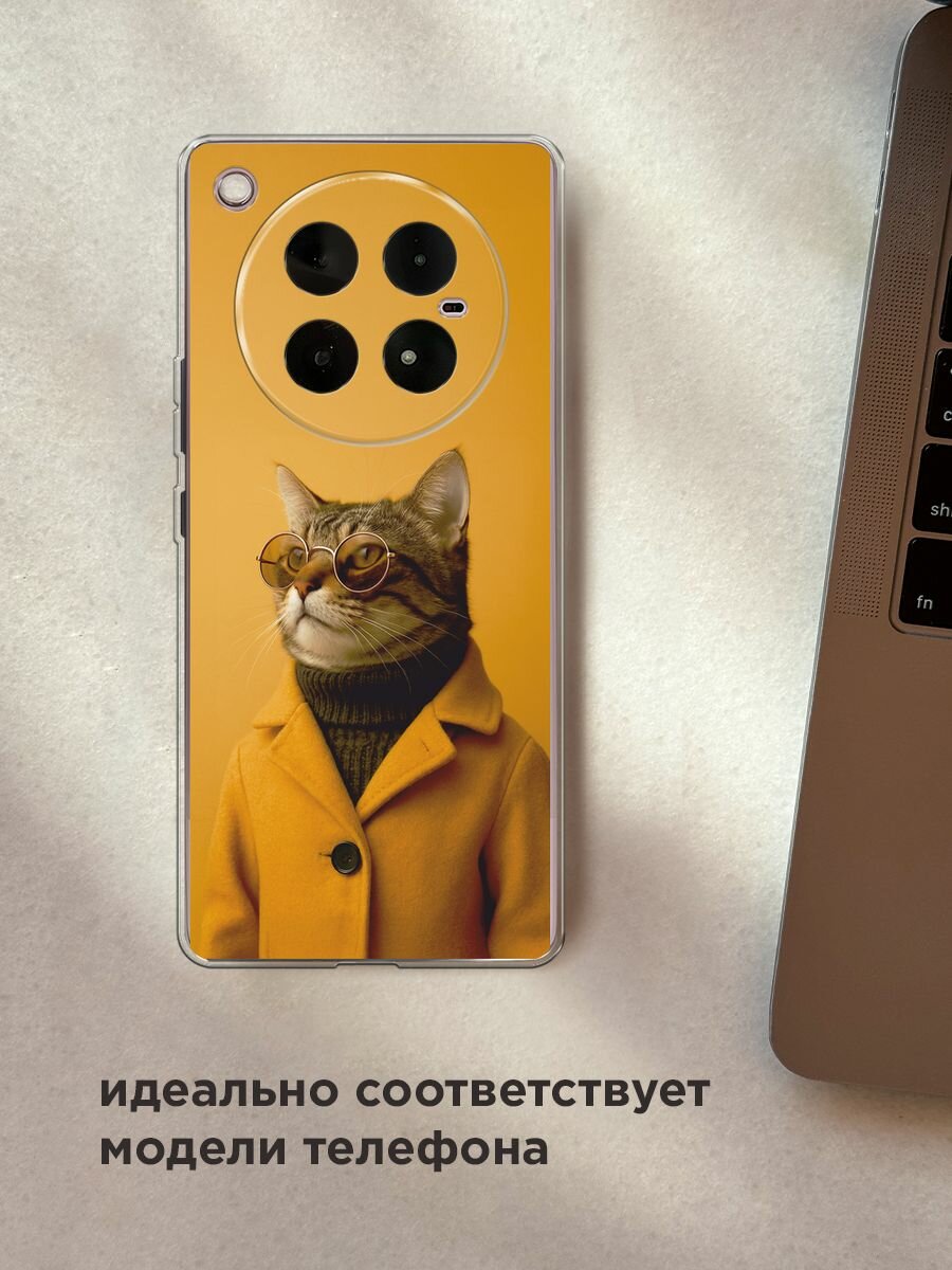 Чехол на Infinix Zero 40 4G / Инфиникс Зеро 40 4G с принтом "Деловой кот в пальто" — фото 1