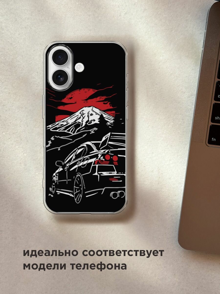 Чехол на Apple iPhone 17 / Айфон 17 с принтом "Машина в горах JDM" — фото 1