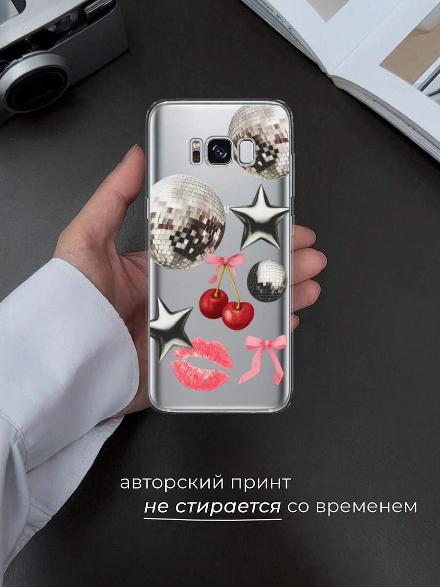 Чехол на Samsung Galaxy S8 / Самсунг Галакси С8 с принтом "Стильная подборка", прозрачный — фото 1