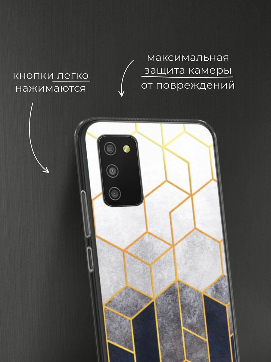 Чехол на Samsung Galaxy A02s / Самсунг Галакси A02s с принтом "Черно-белая мозаика" — фото 1
