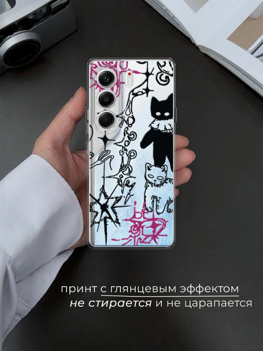 Чехол на Tecno Camon 40 Pro / Текно Камон 40 Про с принтом "Готические котики" — фото 1