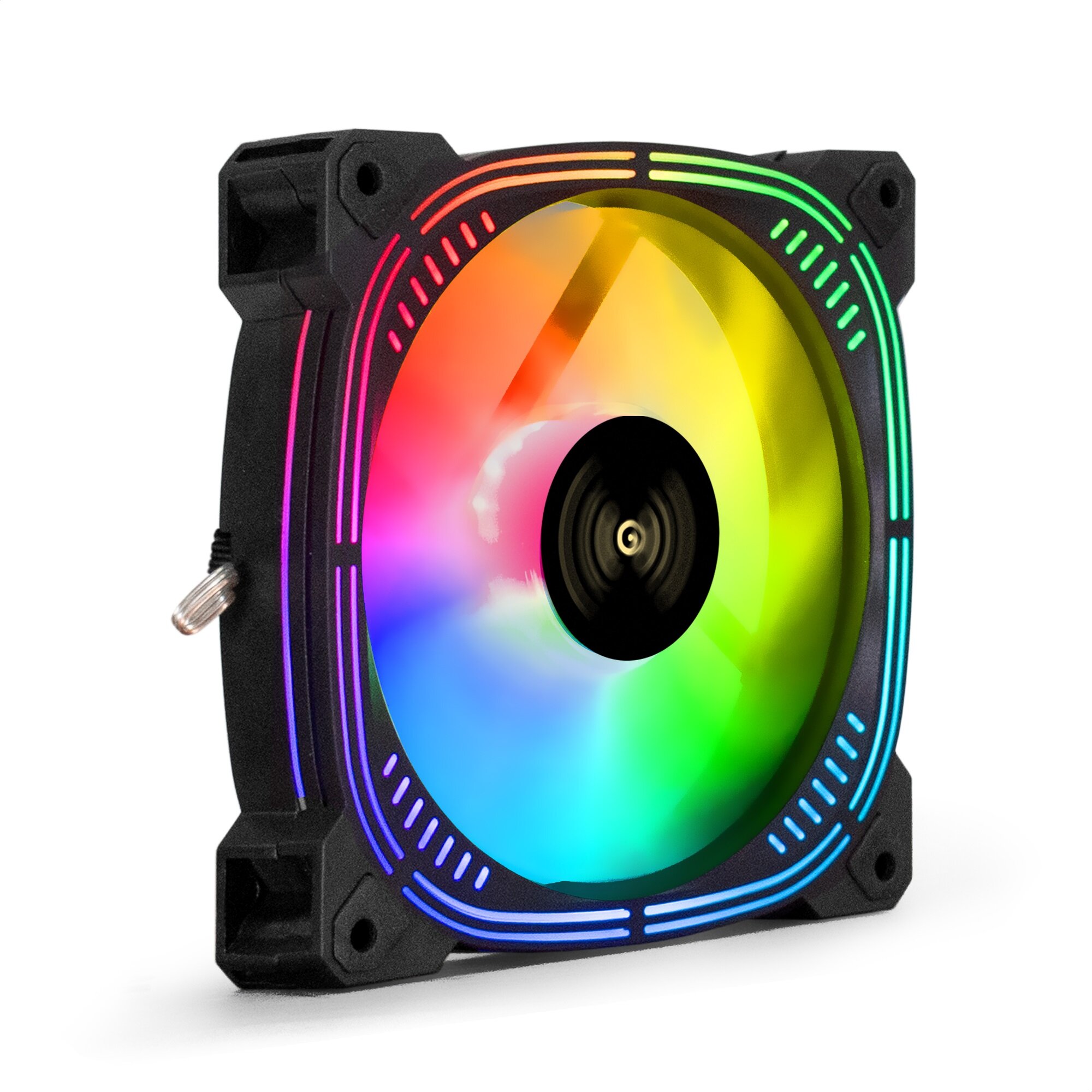 Вентилятор с подсветкой ExeGate EX12025H3P4PSU-PWM. ARGB (120x120x25, ARGB, Hydraulic bearing (гидродинамический), 4pin + 3pin, 600-1800RPM, 26dBA) EX295970RUS