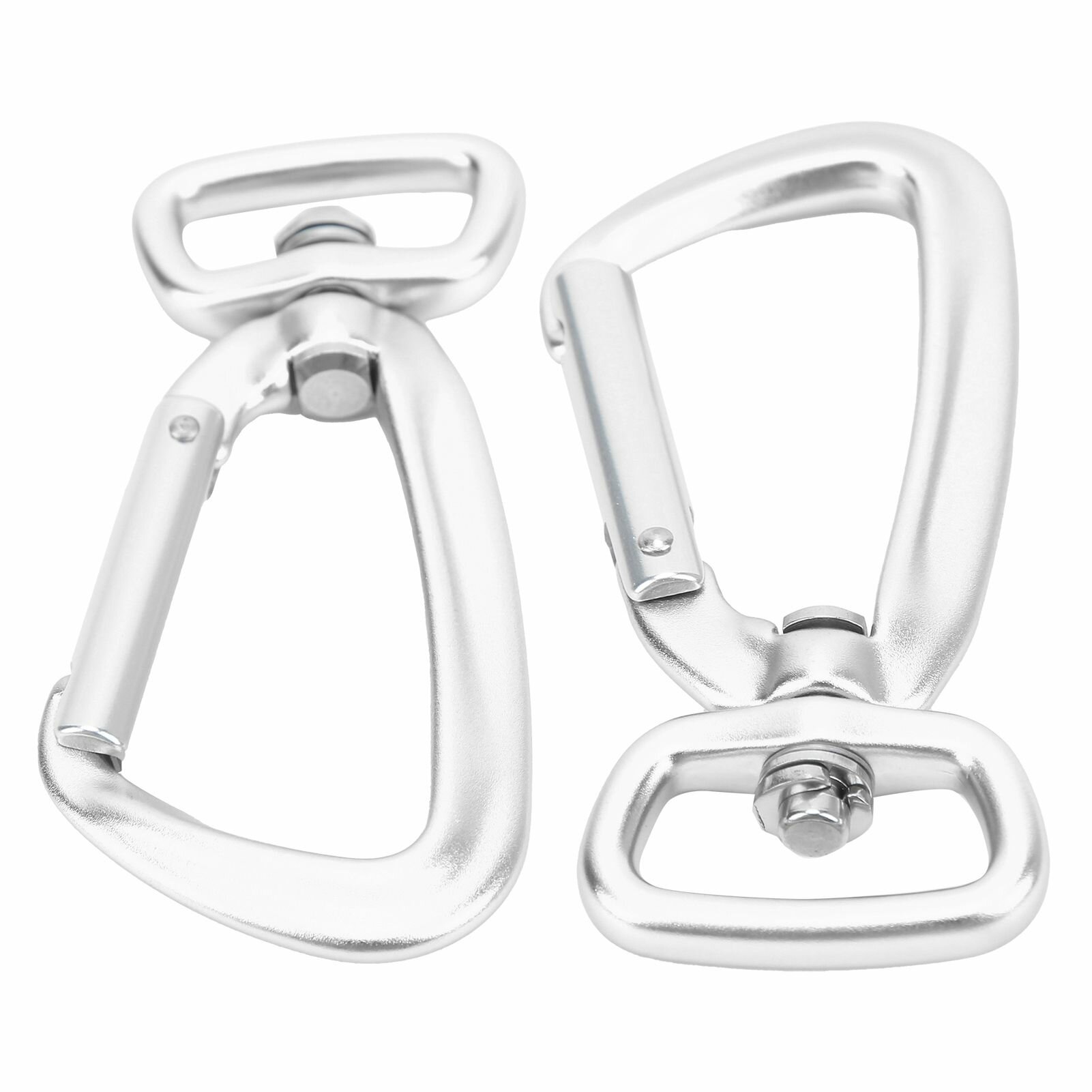 Вращающийся карабин-крючок, вращающиеся крючки с квадратным дном из алюминиевого сплава с D-образным кольцом для крепления поводка для собак и уличного воздушного змея, серебро