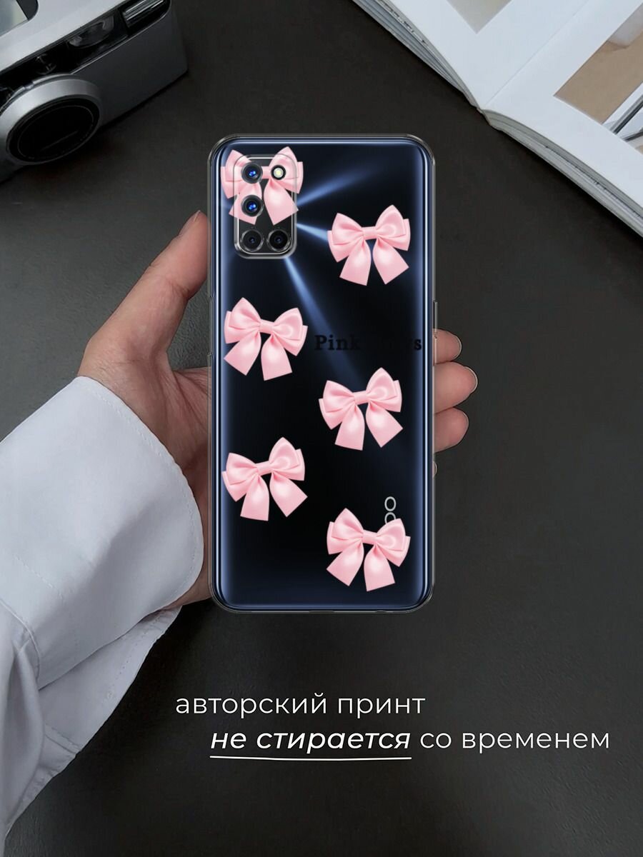Чехол на Oppo A52/A72 / Оппо A52/A72 с принтом "Pink Bows", прозрачный — фото 1