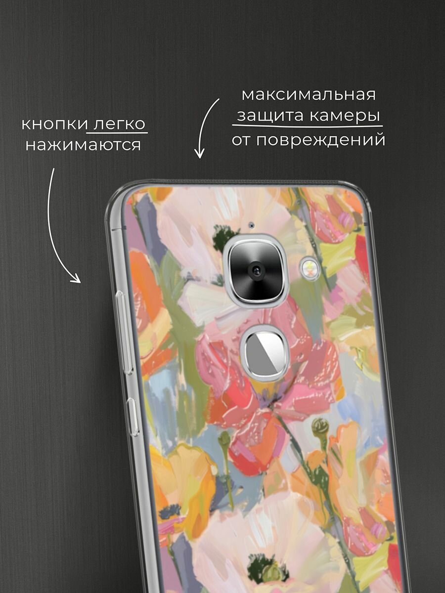Чехол на LeEco Le 2/2 pro / Лееко Ле 2/2 про с принтом "Акварельные анемоны" — фото 1