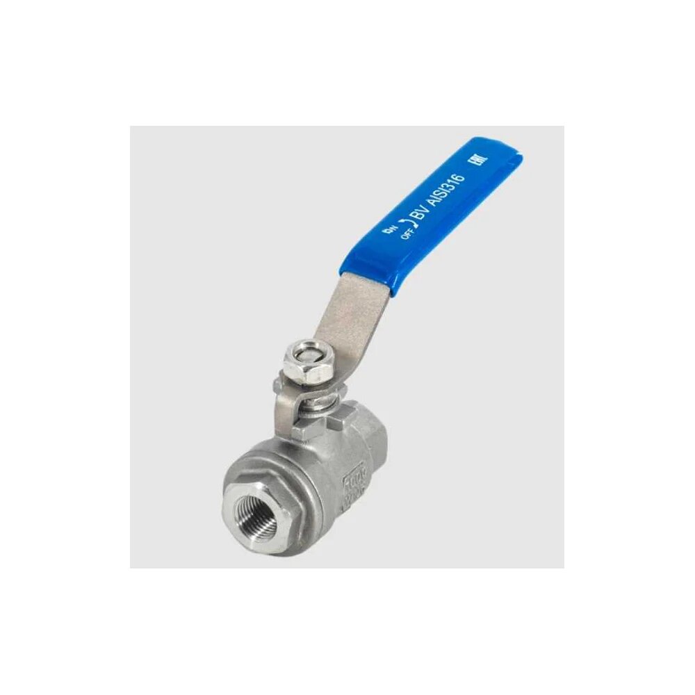 NEWKEY Кран шаровый муфтовый двусоставной нержавеющий (2PC), AISI316 DN 8 (1/4"), (CF8M), PN64 NK-BML8/6