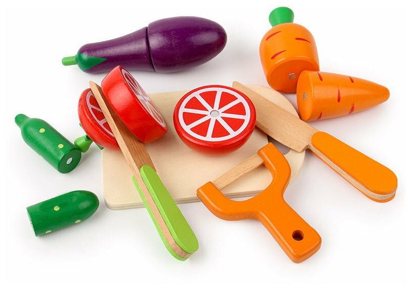 Деревянные овощи, игрушечная еда на магнитах, набор овощей с ножом и доской