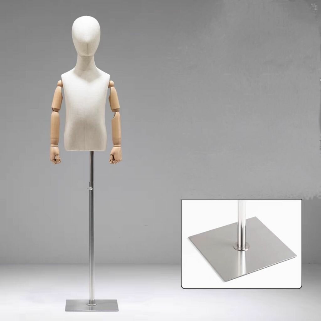 Регулируемая золотая основа, льняной детский манекен для детей 4-6 лет, форма платья