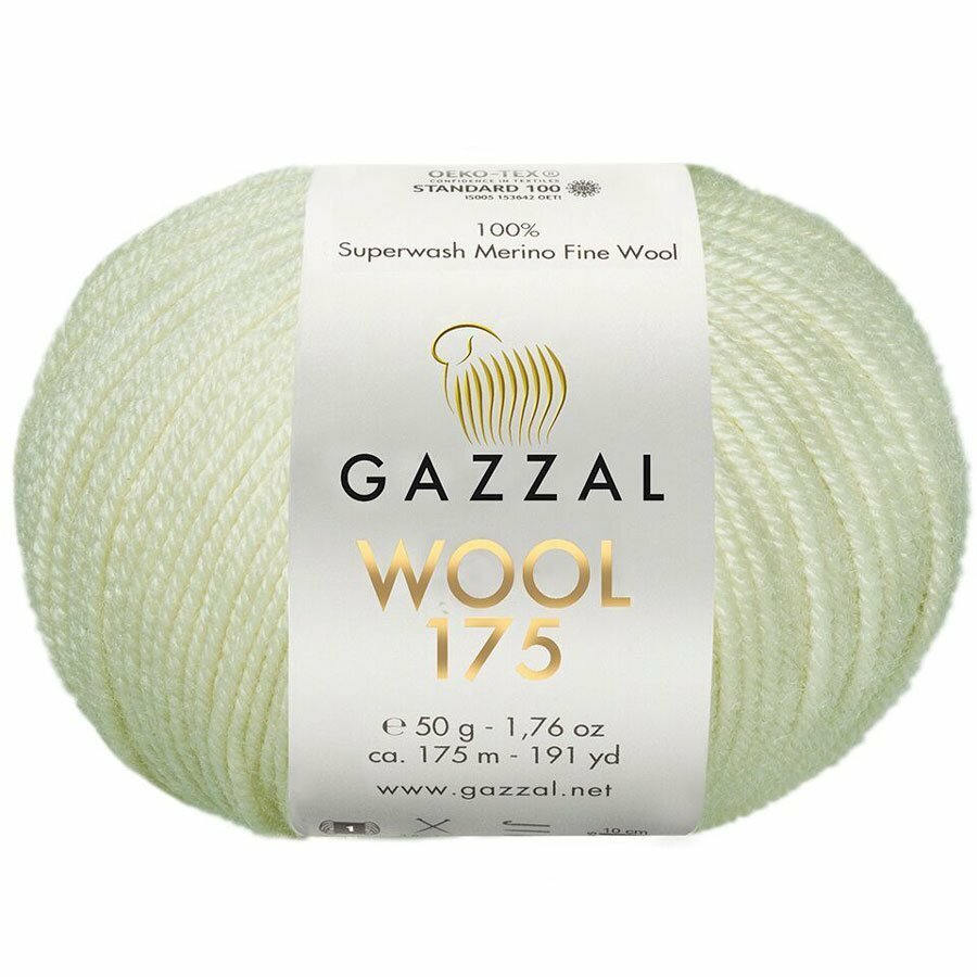 Пряжа Gazzal WOOL 175 300 кремовый (5 мотков)
