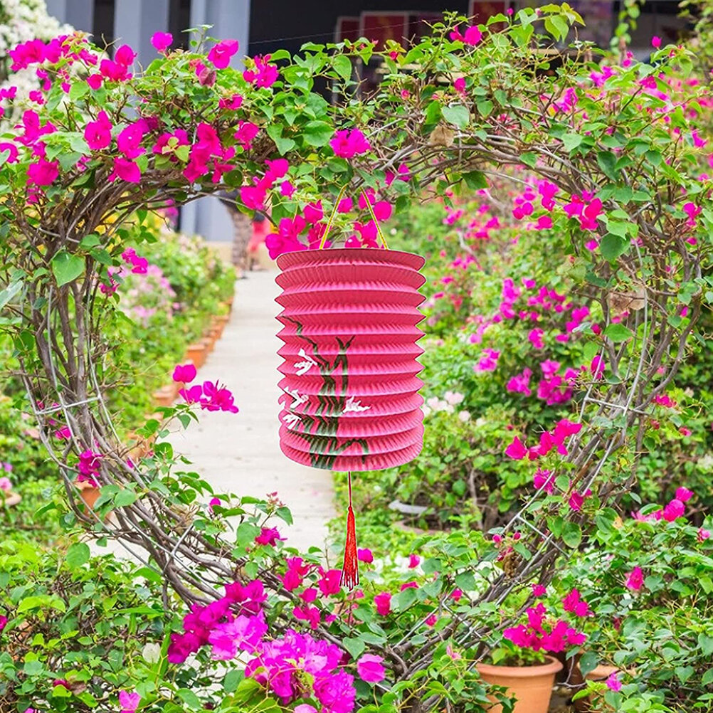 10 шт. бумажные фонарики, красочные праздничные подвесные фонари, китайские японские бумажные подвесные украшения, праздничный декор для вечеринки