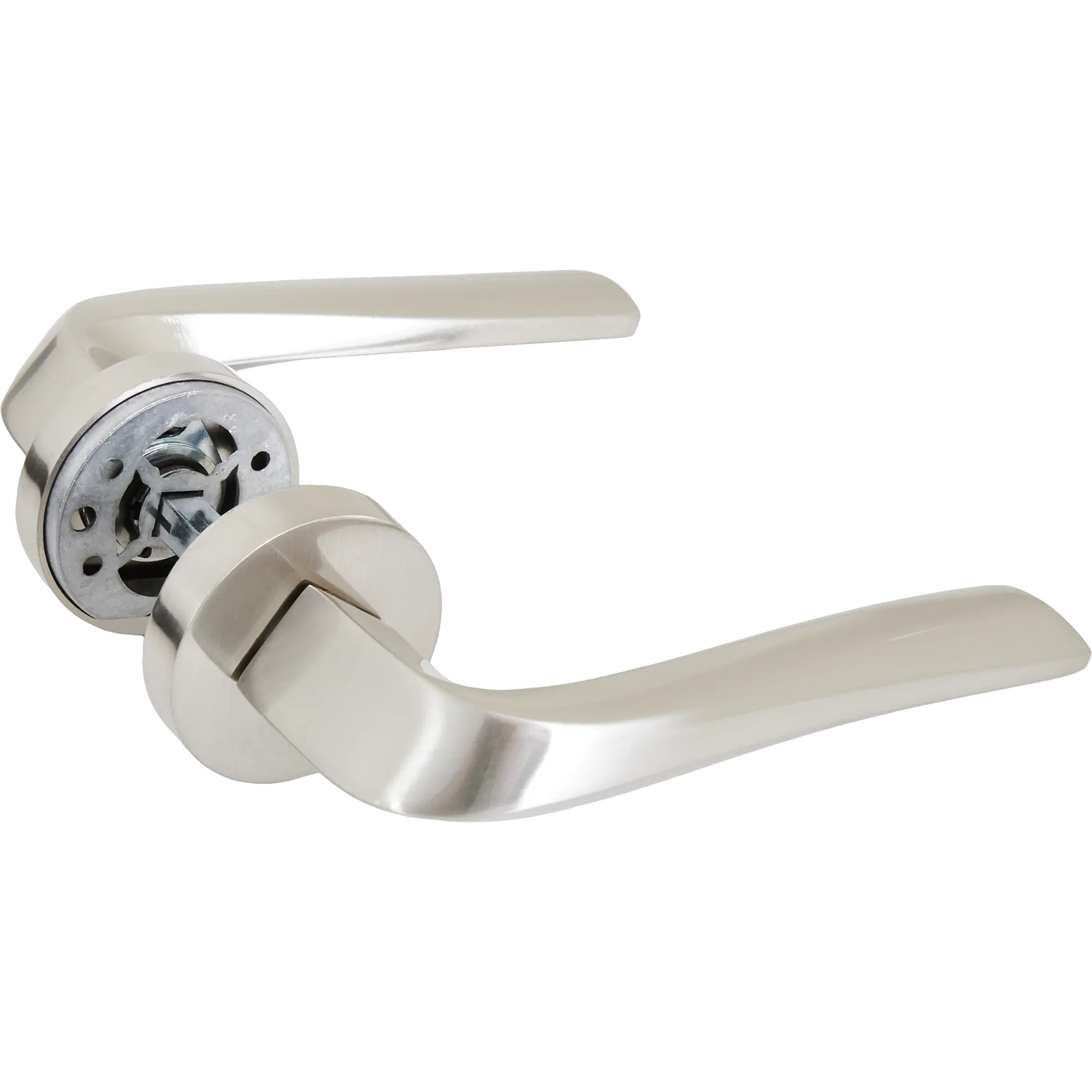 149 D Дверные ручки комплект цвет никель для установки на двери с корпусом из металла