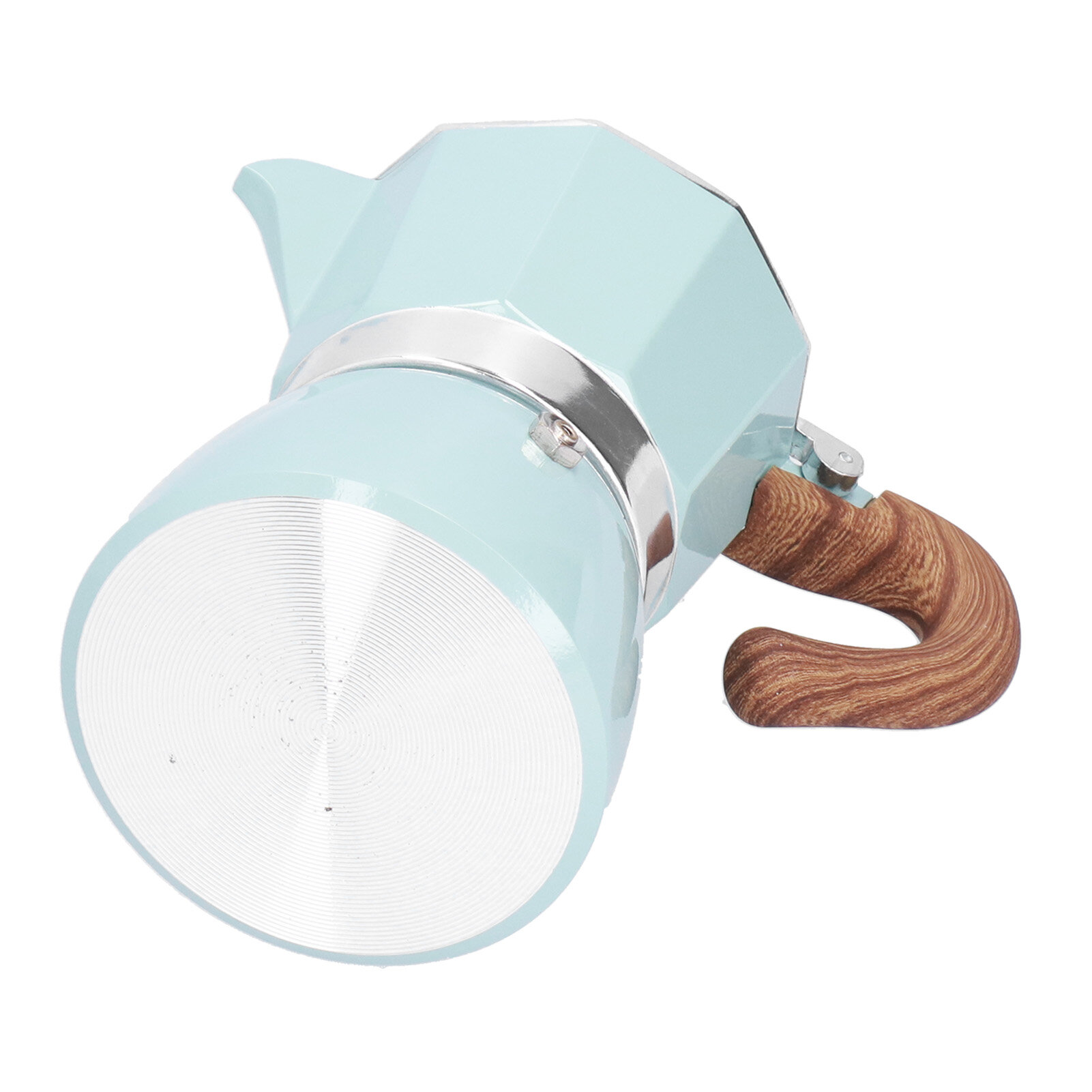 150 мл практичная алюминиевая кофеварка восьмиугольный кофейник мока для домашнего офиса кухонная техникаLake Blue