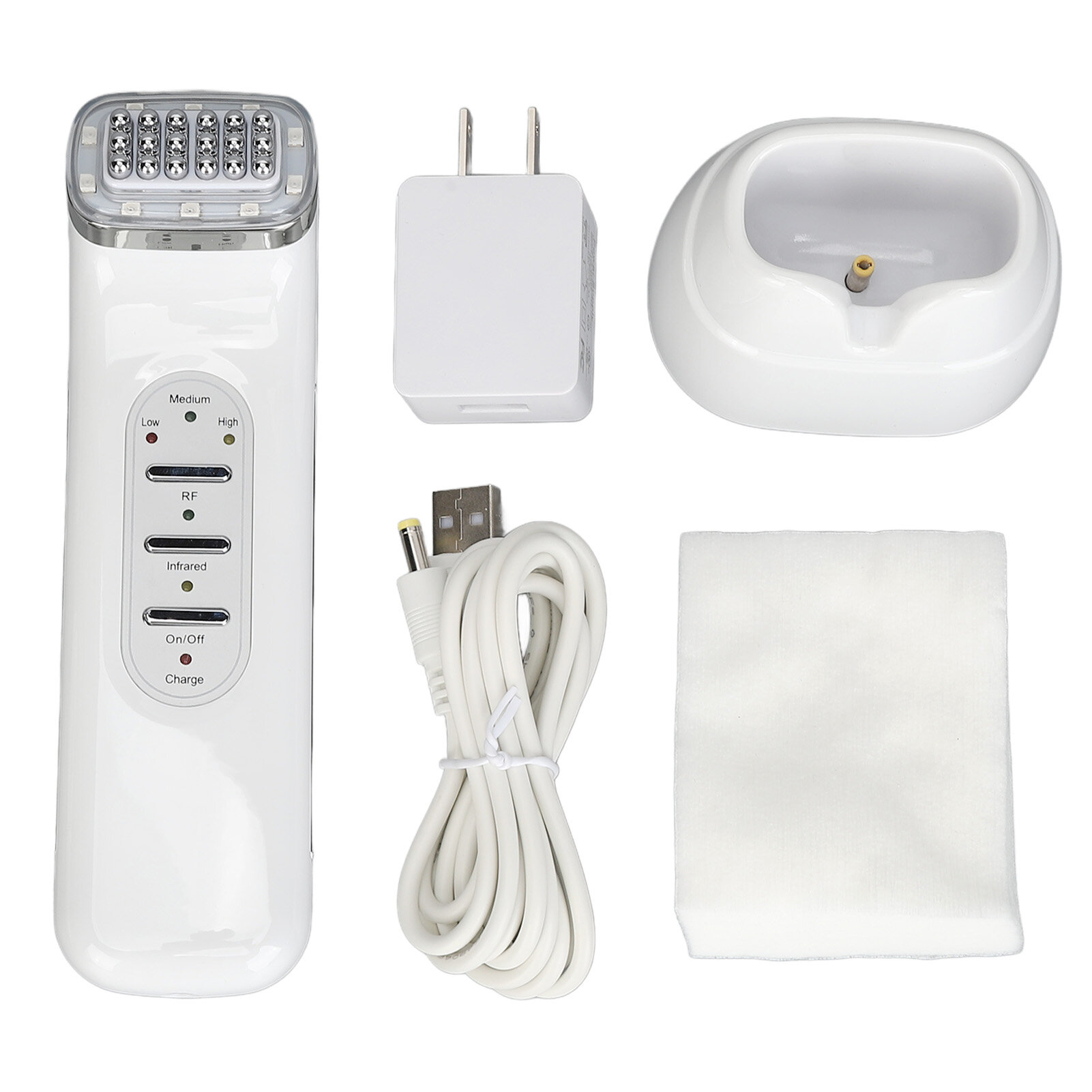 Радиочастотное устройство для подтяжки кожи лица, против старения, удаления морщин, перезаряжаемая машина для лифтинга кожи, омоложения, 100‑240 В, вилка стандарта США