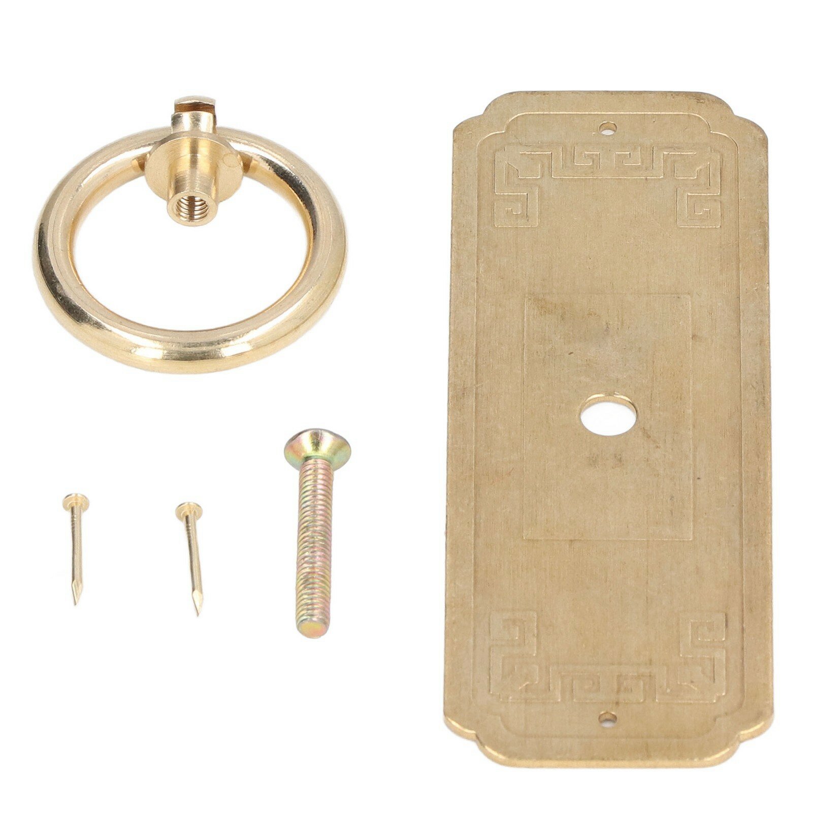 Ручка для двери шкафа, китайская мебель, антикварный узор, чистая медь, дверная ручка, окно, ретро, длина 10 см