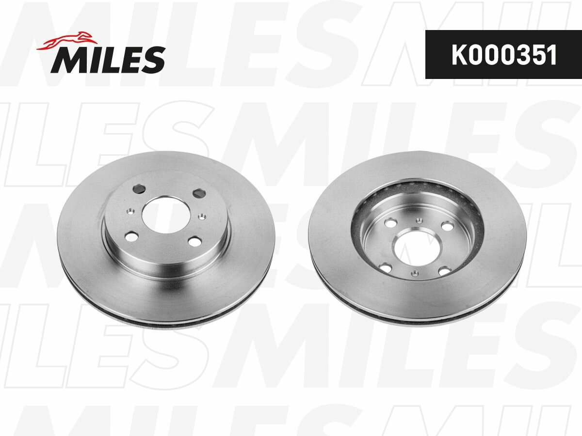 Диск тормозной передний вентилируемый, 2 шт для Тойота Пасео, Раум, Старлет арт K000351