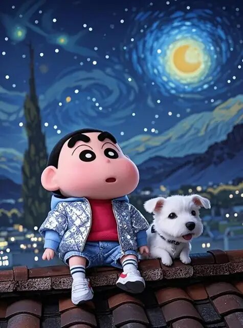 Смола AB, волшебная пыль, мелок Miniso, Shin-chan, мультфильм, наборы для алмазной живописи, сверление, звездное небо, искусство своими руками, полные сверла, мозаика, домашний декор, Размер: AB FD квадрат 20X25 см