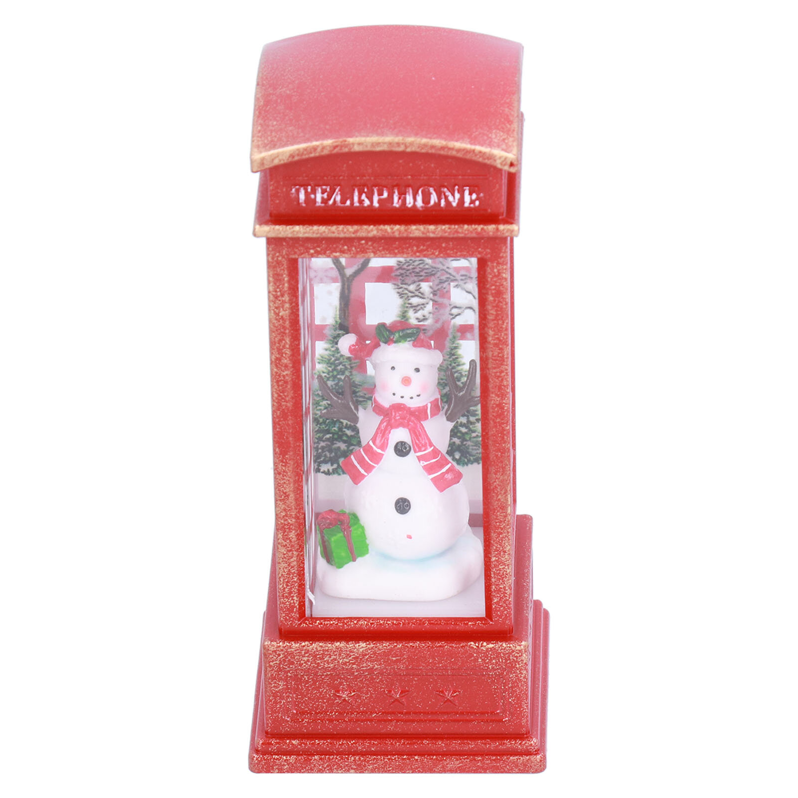 Christmas Decorations Telephone Booth Decoration Night Light Home Luminous GiftSnowman