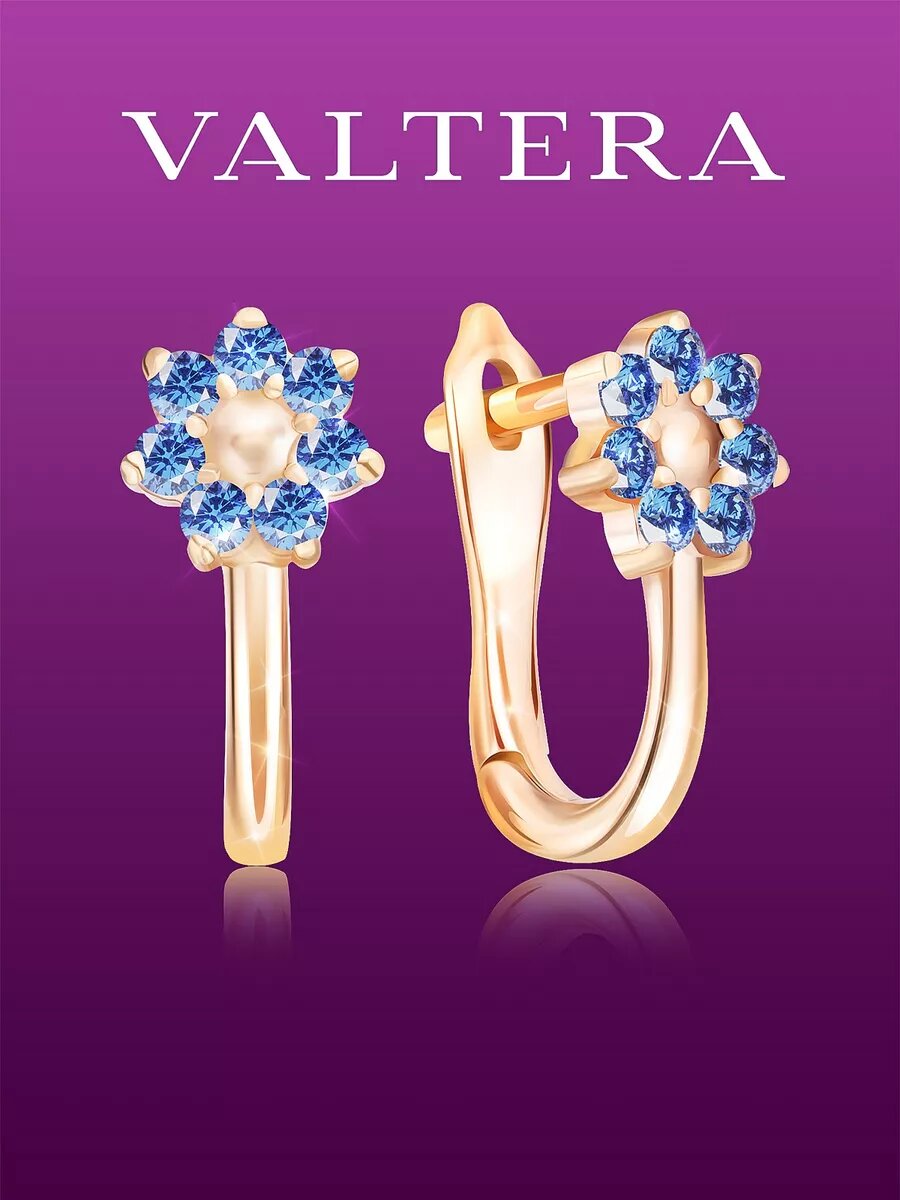 Серьги, серебро, 925 проба, фианит