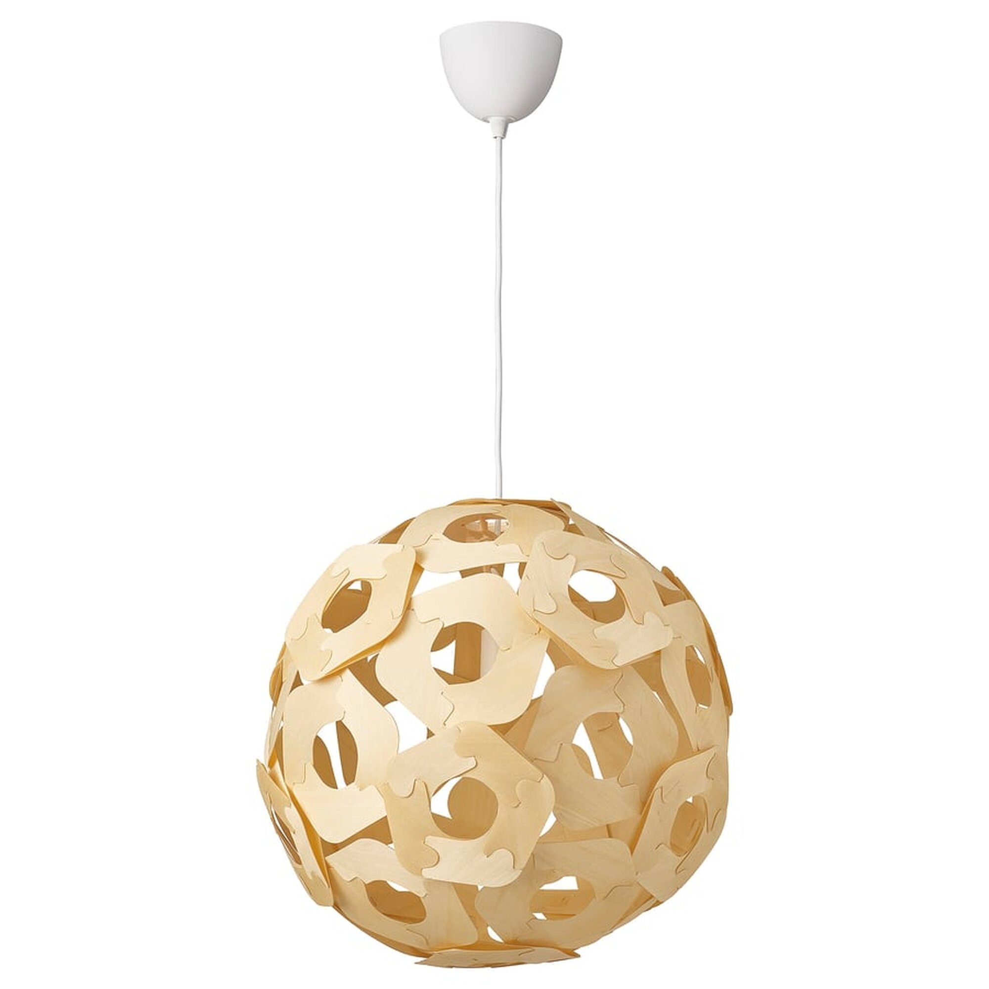 Подвесной светильник IKEA ODLEBLAD / SUNNEBY, березовый шпон, цвет белый, 48 см, 496.040.13