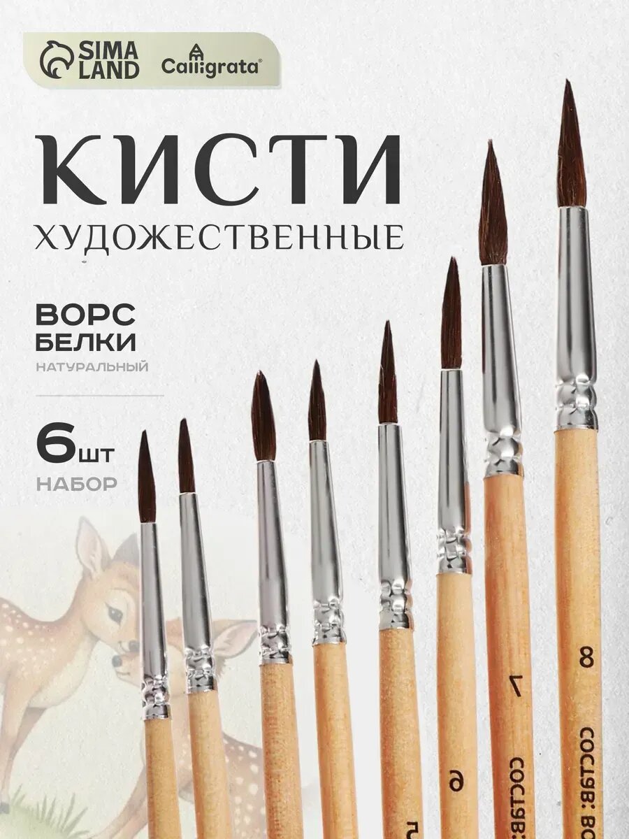 Набор кистей 8 штук белка