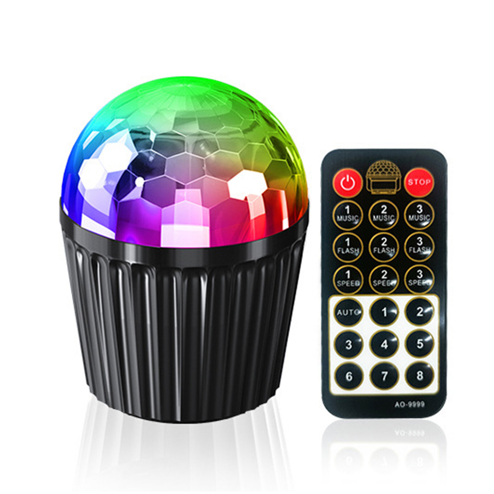 Crystal Magic Ball Lamp Home KTV Stage Light Диско светодиодные лампы Проекционные светильники Атмосферный свет Звуковая активация USB Plug and Play с пультом дистанционного управления