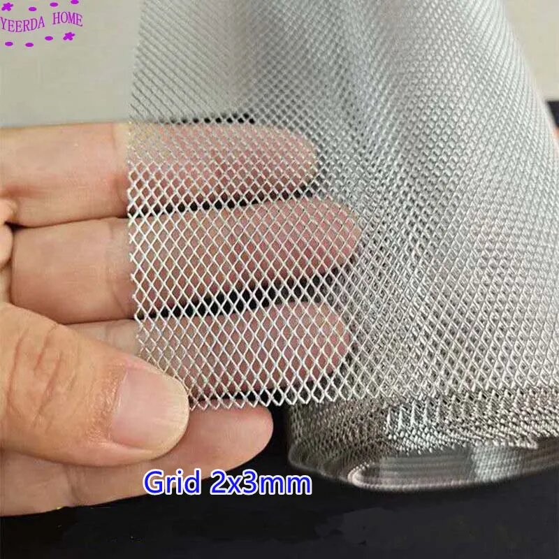 0,5x1 м алюминиевая сетка, маленькая сетка, ромбовидная сетка, декоративный экран, лампачерный фильтр, рассеивание тепла, grid 2x3mm, 0.5x2 m