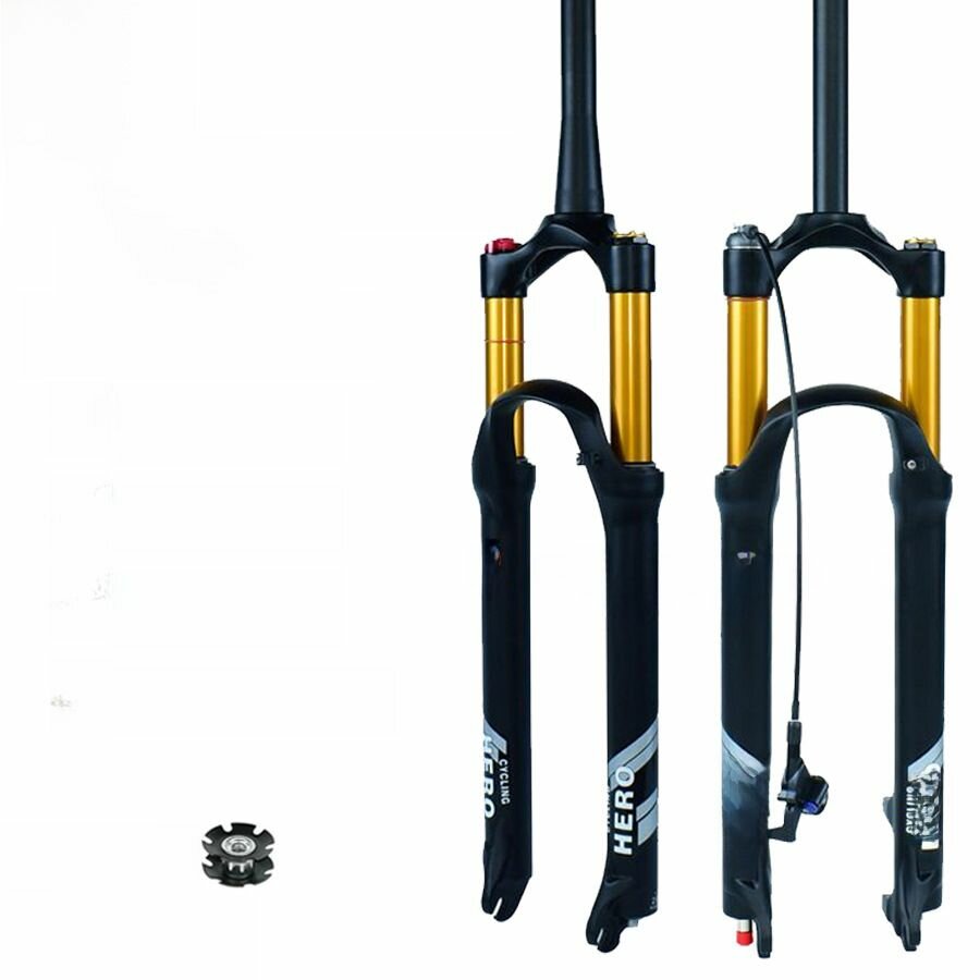 BOLANY 27.5 велосипедная воздушная амортизационная вилка с регулировкой демпфирования и отскока, быстросъемная, ручная блокировка, ход 120 мм, подходит для горных/шоссейных велосипедов.