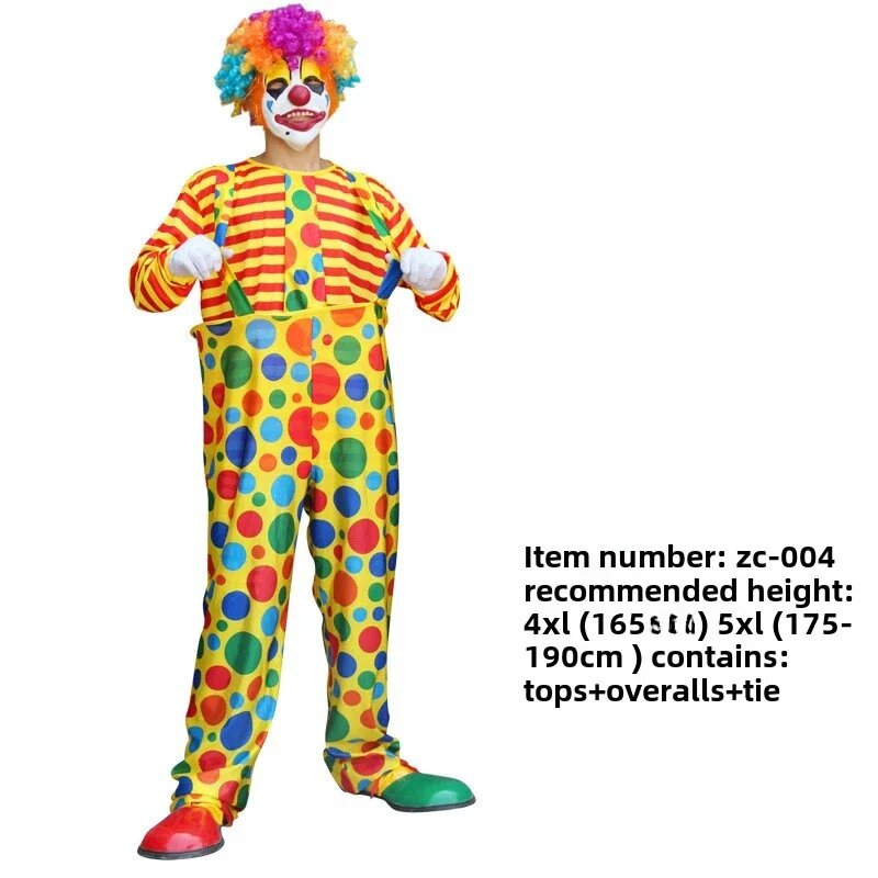 Костюмы клоуна Радужного клоуна для взрослых 5XL, ZC-004