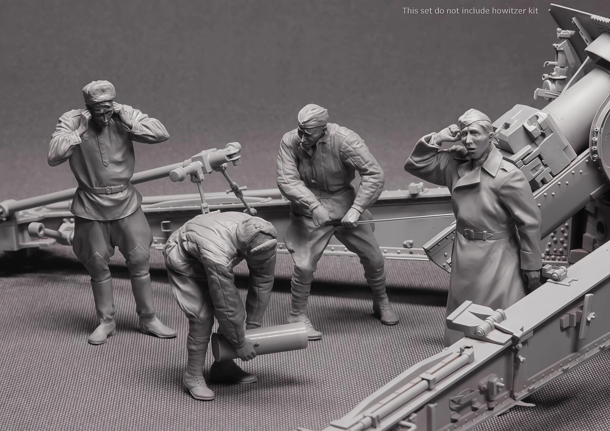 Набор резиновых фигурок EVANOVM 1/35 Артиллерийская группа 4 человека