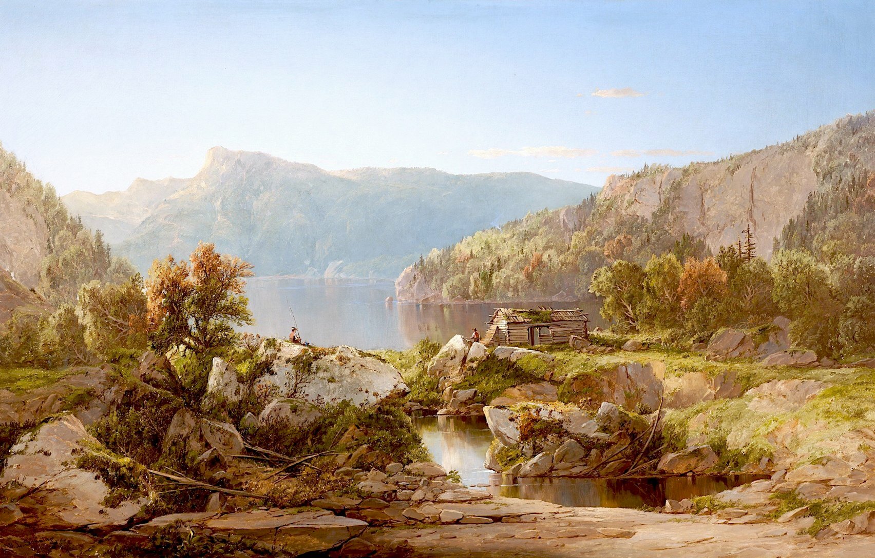 Картина Зоннтаг Уильям Луи Осеннее утро на Потомаке 60х38 см