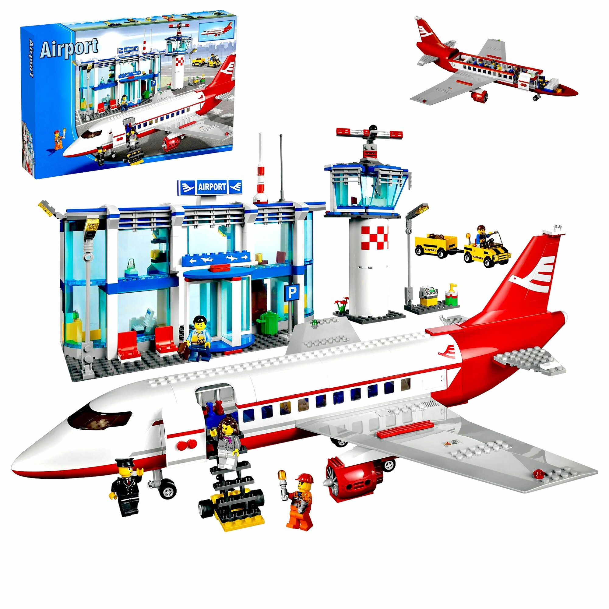 Конструктор сити набор "Терминал Аэропорта" 703 деталей 5 фигурок, самолет боинг ( модель technology город airport / лего совместимый / подарок аэропорт техник для мальчиков )
