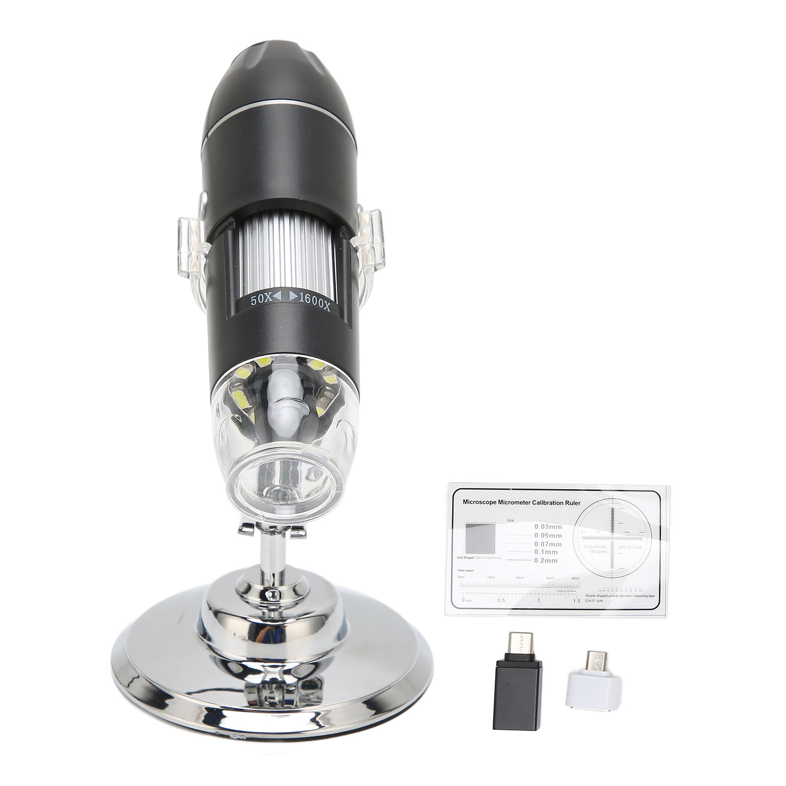 3 в 1 USB Digital Microscope 50x -1600x портативная портативная портативная камера 8 светодиодов для Android для Android