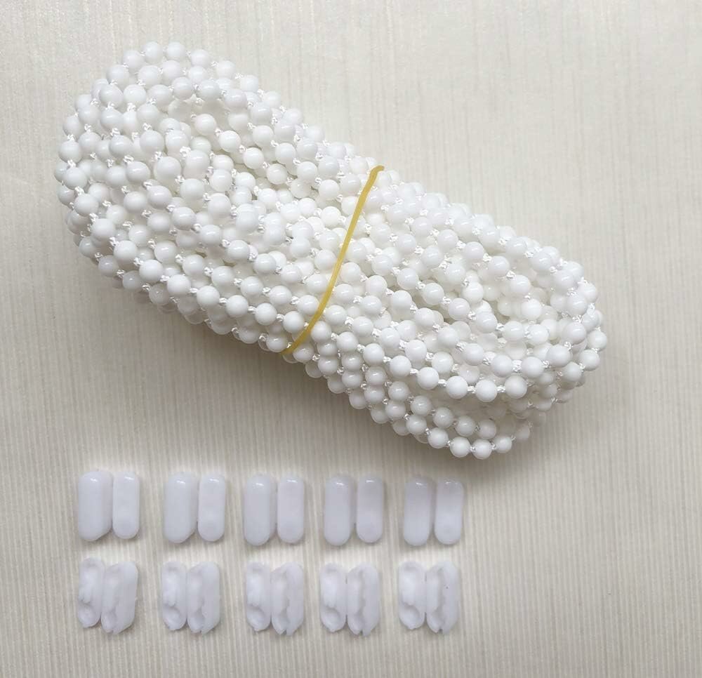 10-метровая цепочка с бусинами для жалюзи и штор, шнур для крепления или замены рулонных штор с римскими венецианскими сотами, вертикальная цепочка для штор типа «зебра» с 10 шт. соединительных цепей