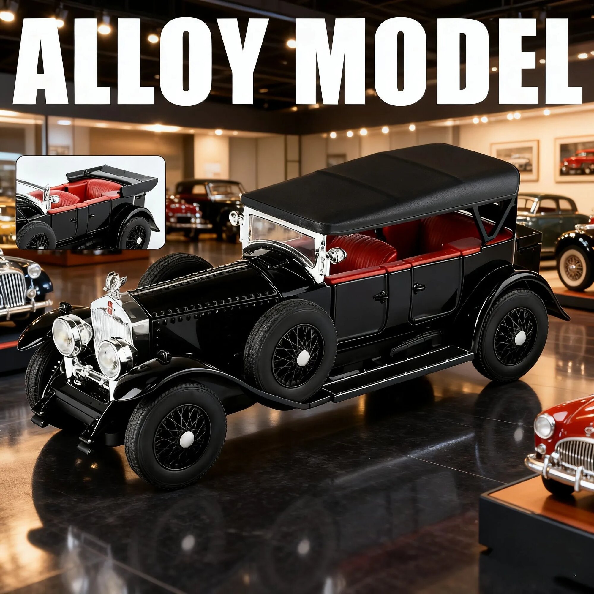 Миниатюрная модель автомобиля из литого металла Роллс-Ройс Фантом I модель автомобиля Игрушки 1:32 Rolls-Royce Phantom I, Свет и звук