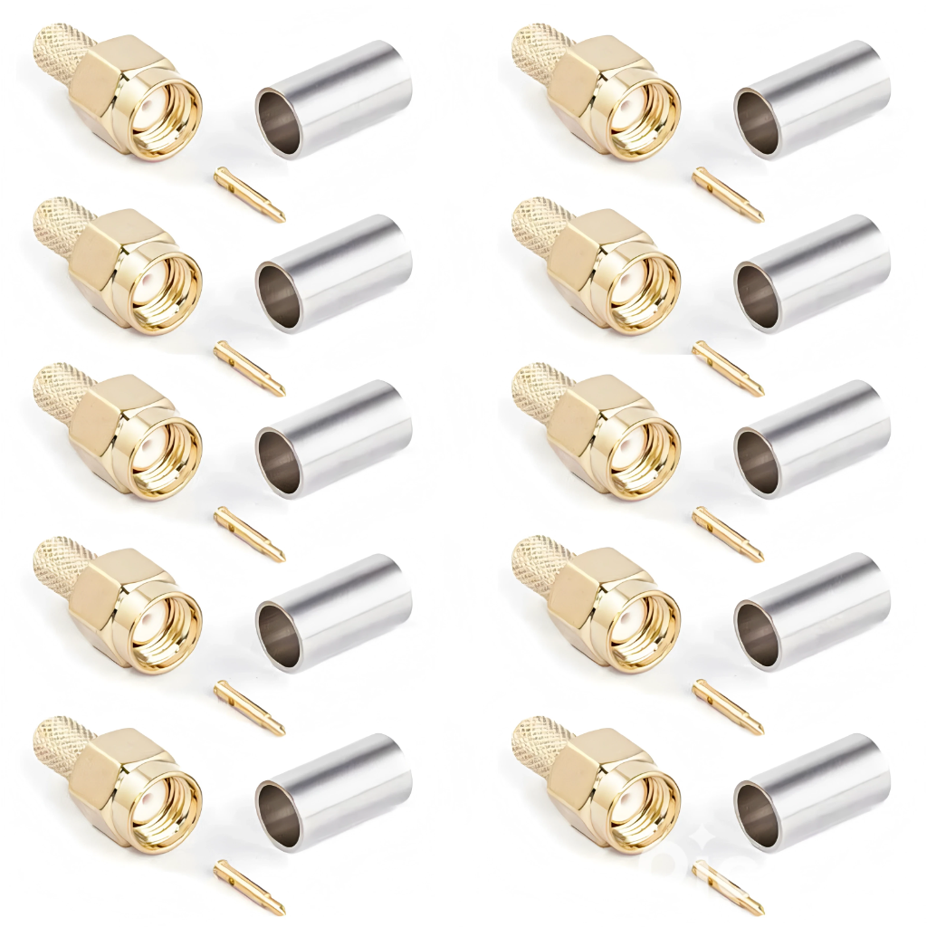 Комплект разъёмов S-111F (SMA male) для кабеля RG-58 , комплект 10 шт