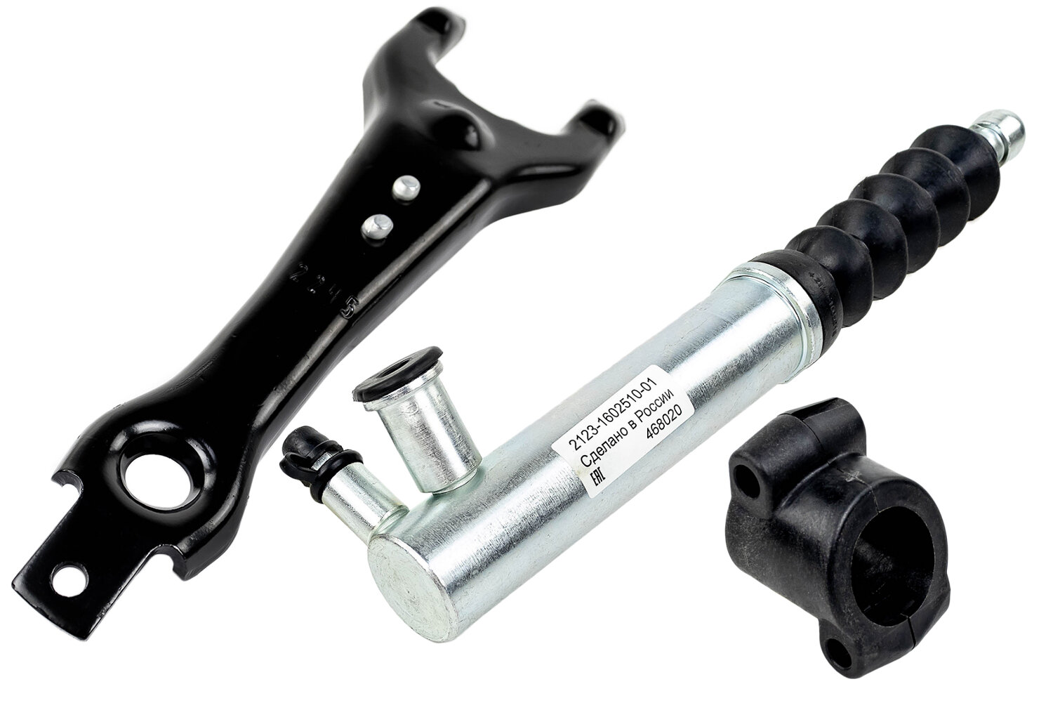 Рабочий цилиндр с вилкой привода сцепления и модернизированным пластиковым кронштейном для Лада 4х4 2009-2015 г. в, Нива Тревел, Шевроле Нива