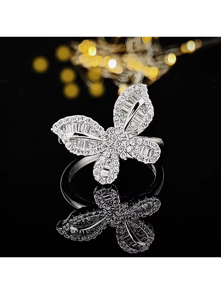 Кольцо, кристалл, фианит