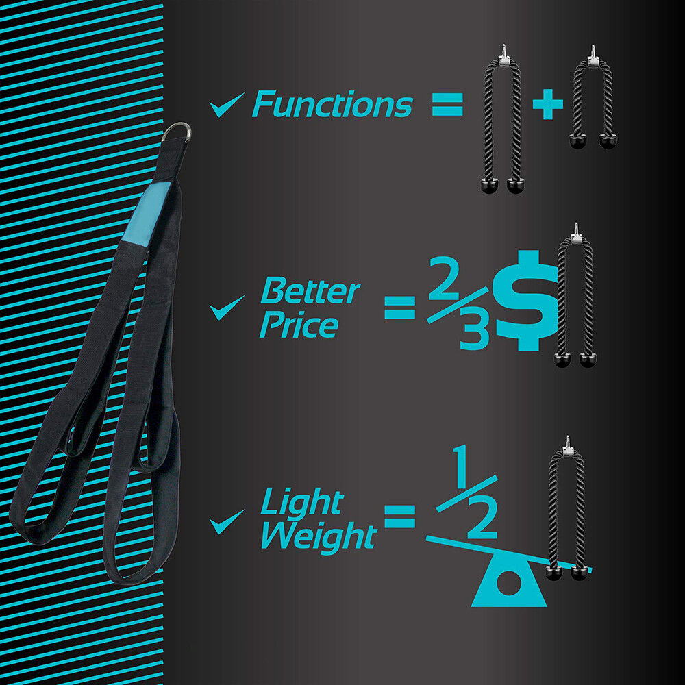 Крепление для троса трицепса, две длины, встроенные в одну тягу, удлинительные ремни для тренировок в домашнем спортзале