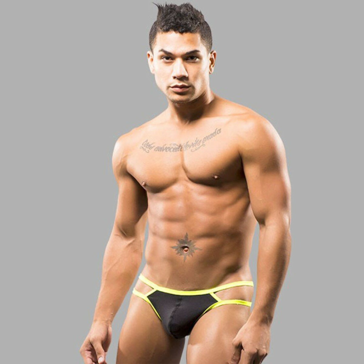 Трусы-стринги Romeo Rossi RR1047-2, мужские, черные, хлопок, спандекс