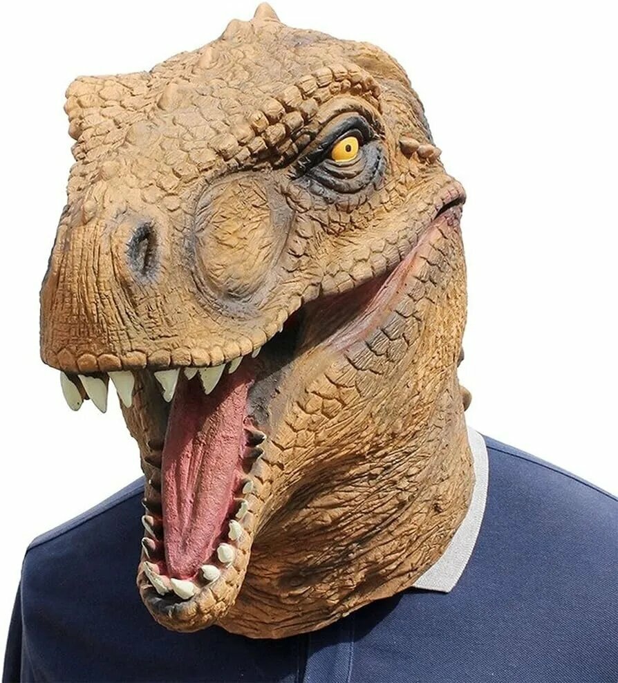Страшная маска динозавра, новинка для юрской вечеринки, голова тираннозавра для Хэллоуина, рождественские подарки