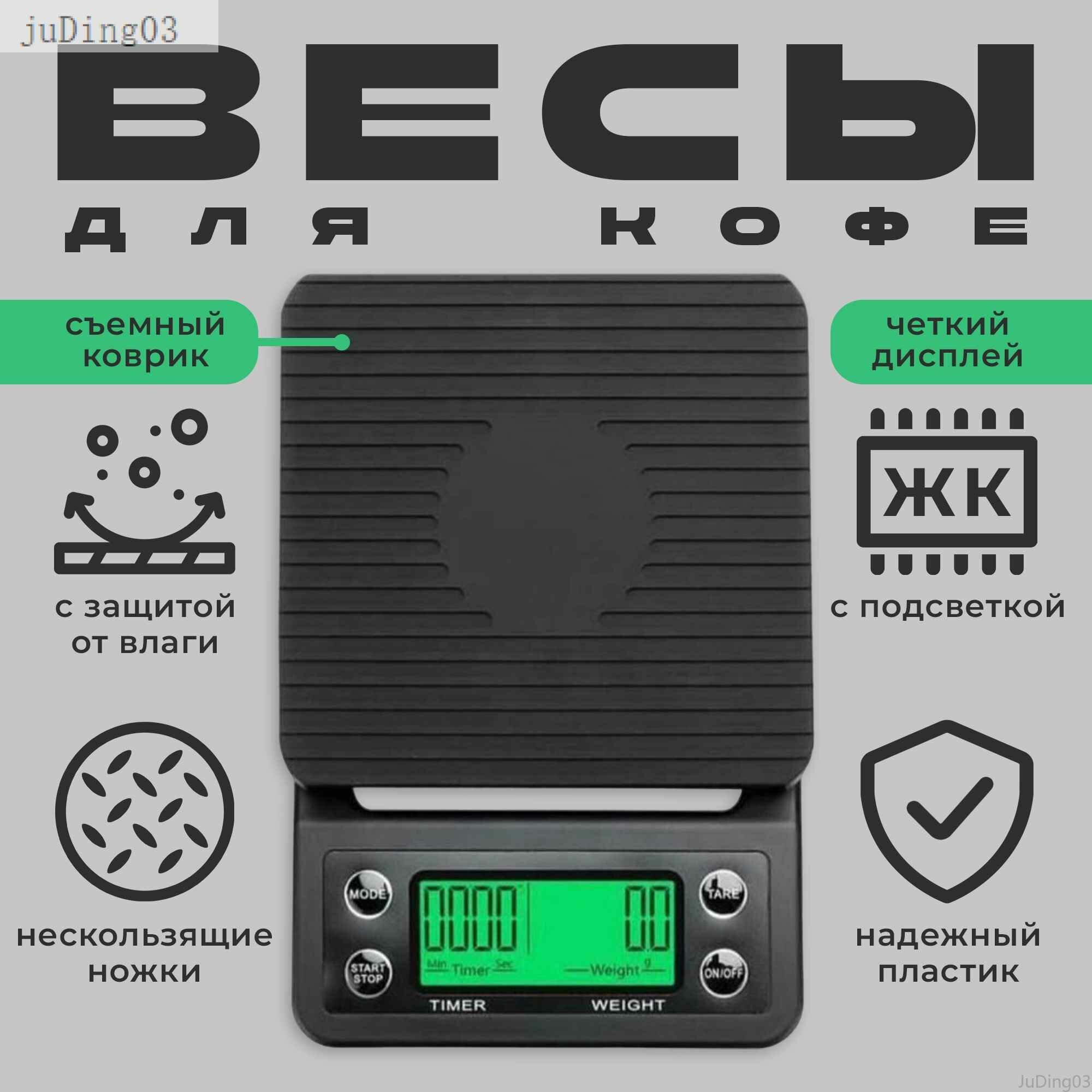Весы кухонные электронные, весы для кофе JuDing03