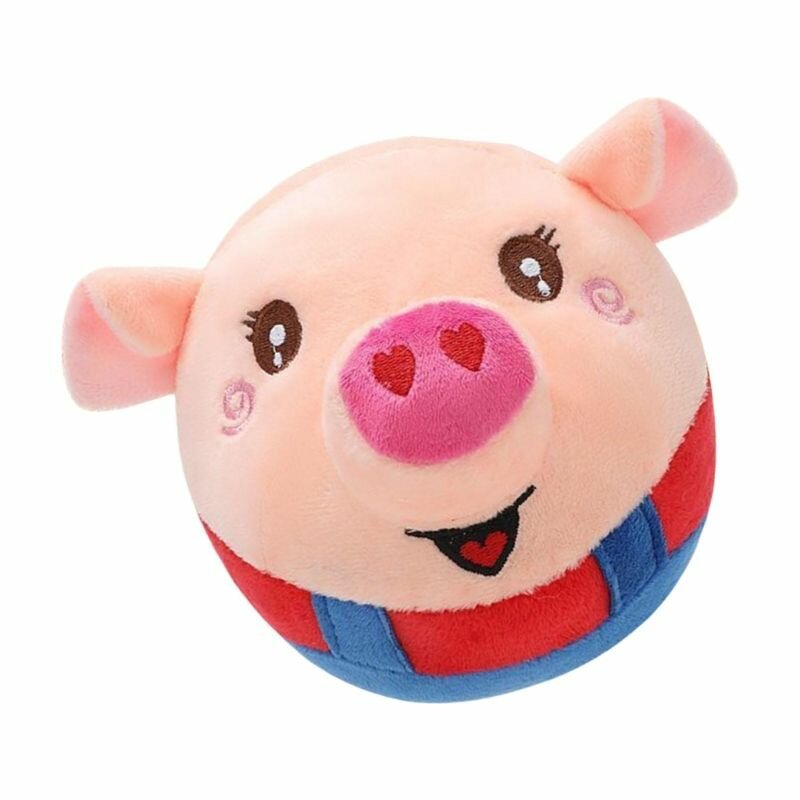 Игрушка для собак, качающаяся, подпрыгивающая, скучная, говорящая игрушка домашних животных-Красная свинья-обновленная версия перезаряжаемой английской песенки