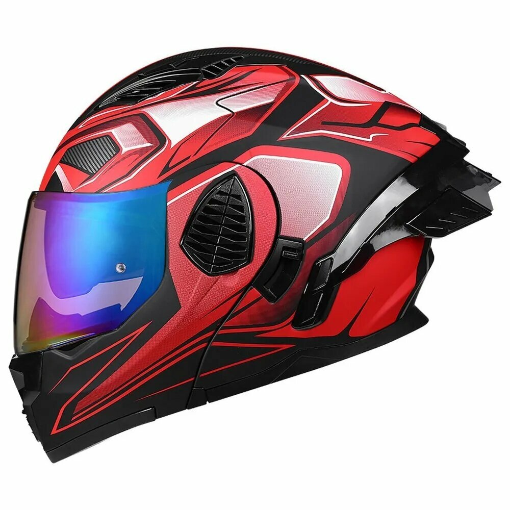 NBTK Мотошлем, цвет: красный, размер: M