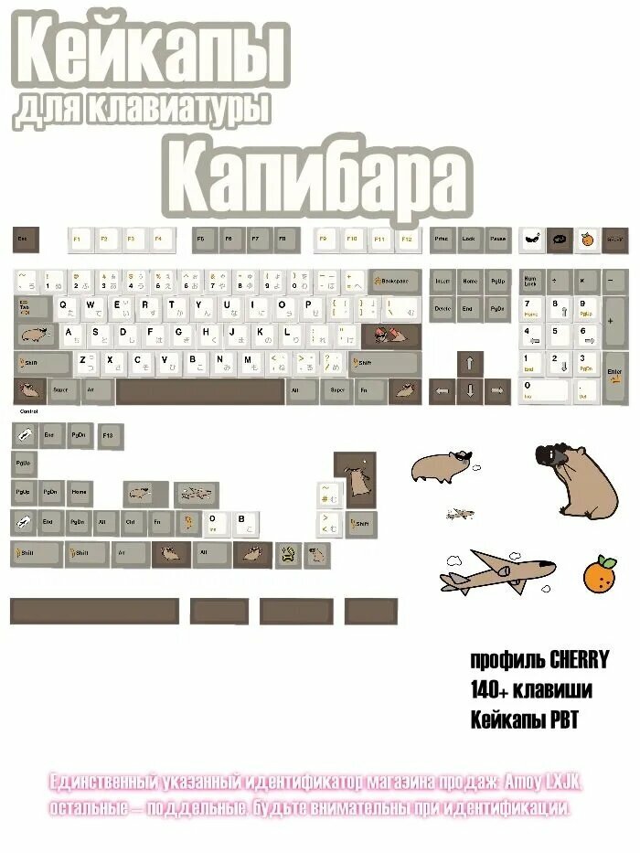 Кейкапы для механической клавиатуры PBT клавиши, тема, профиль CHERRY,140+ клавиши