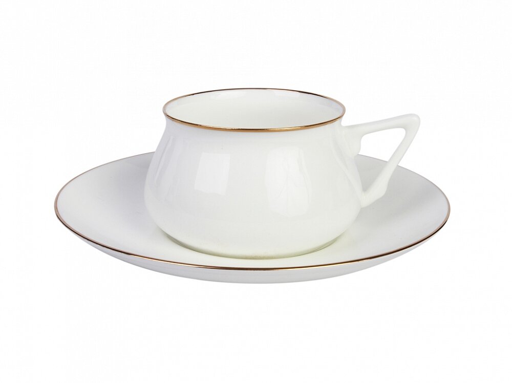 Чайная пара ИФЗ Билибина, Золотой кантик, 180мл, костяной фарфор 81.15455.00.1
