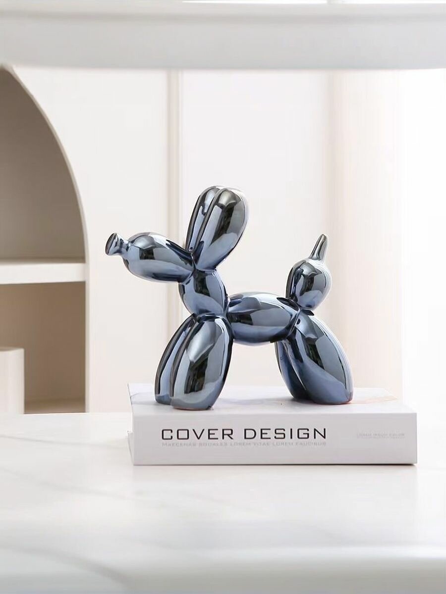 Статуя собаки из смолы собака из воздушного шара современная декоративная для гостиной и офиса 18cm 20cm