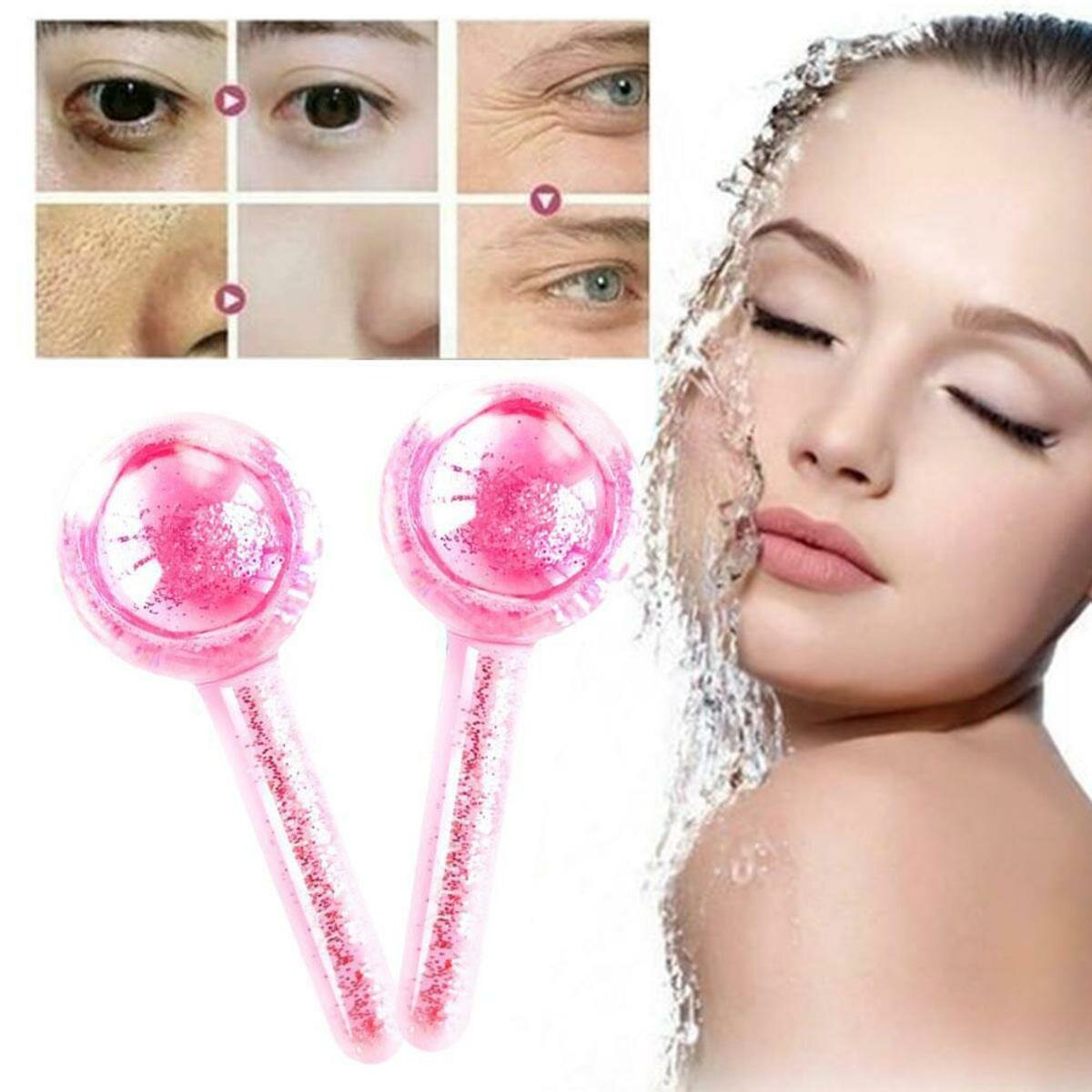 Beauty Ice Hockey Energy Cooling Globes - роликовый массажер для лица и глаз