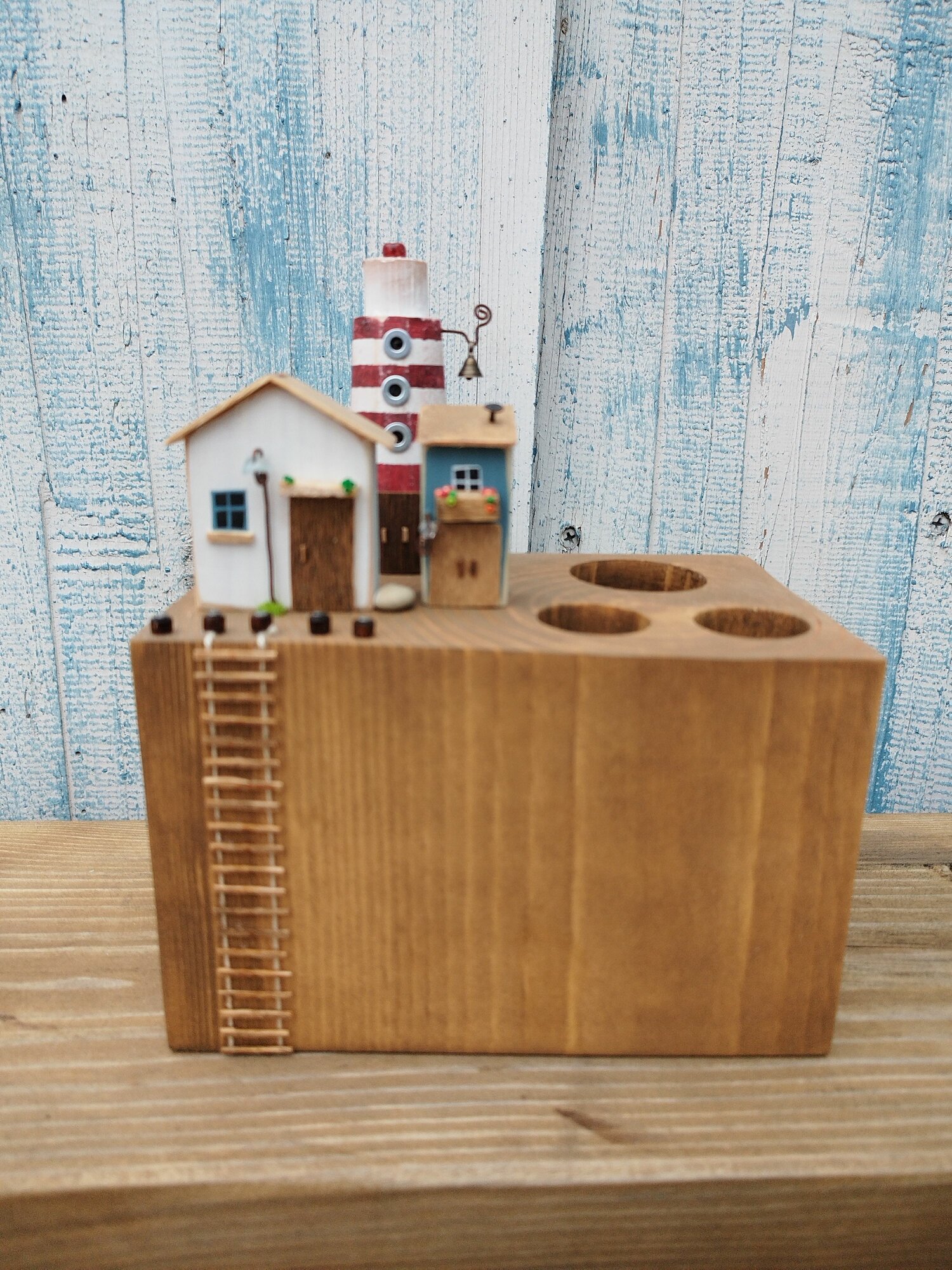 Карандашница-органайзер из дерева, подставка для ручек карандашей, ручная работа