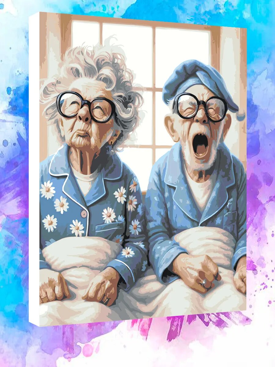 Картина по номерам Любовь Пара Бабушка Дедушка Старость