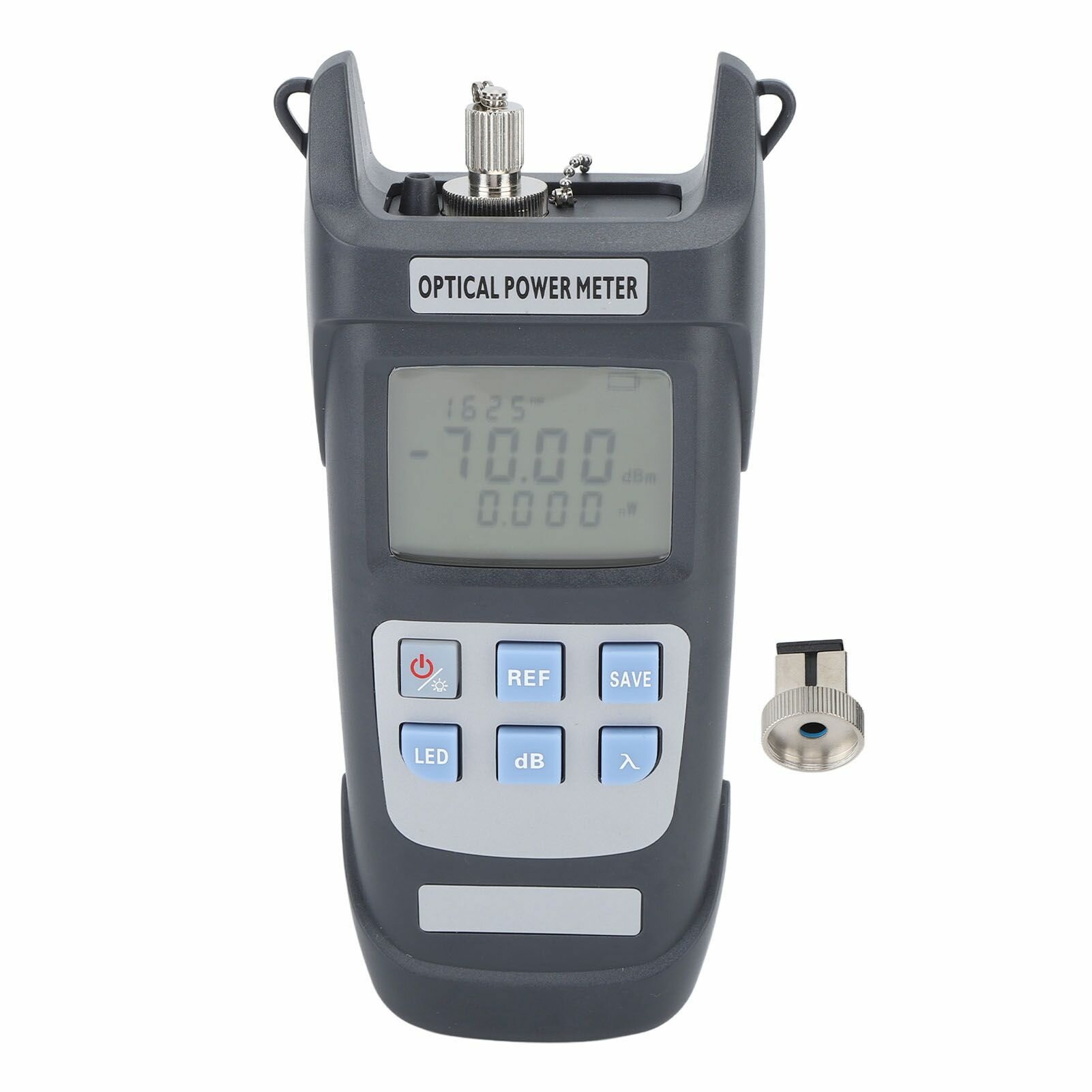 Измеритель оптической мощности. Тестер затухания оптоволокна со светодиодной лампой. От -70 до 10 дБм. 10 длин волн для точного тестирования и измерения оптоволокна.